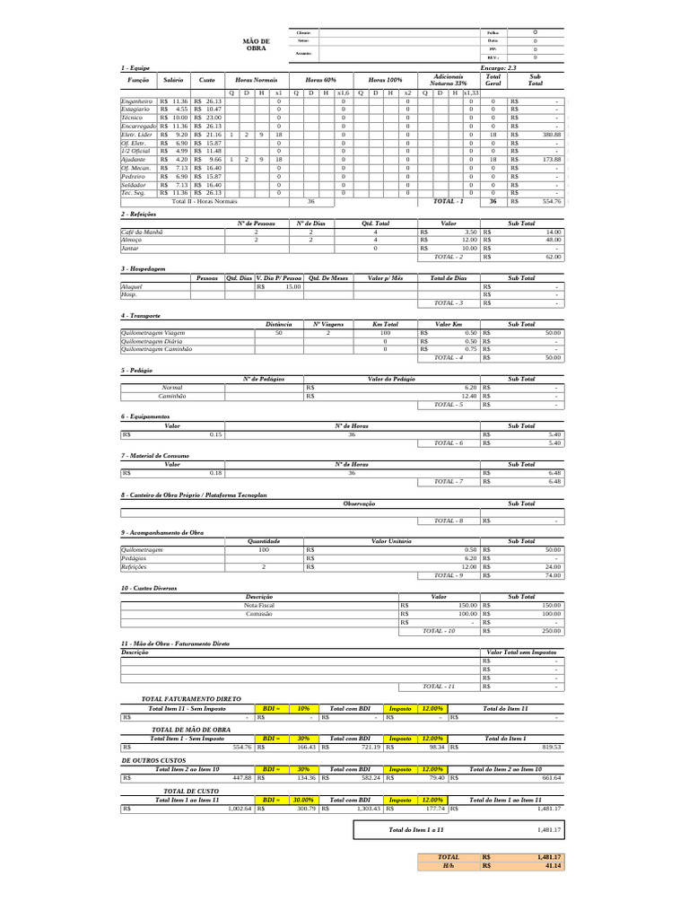 Cálculo de M.O | PDF