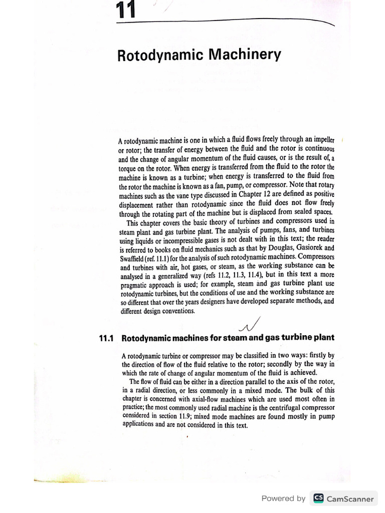 Chapter 11 Rotodynamic Machinery | PDF