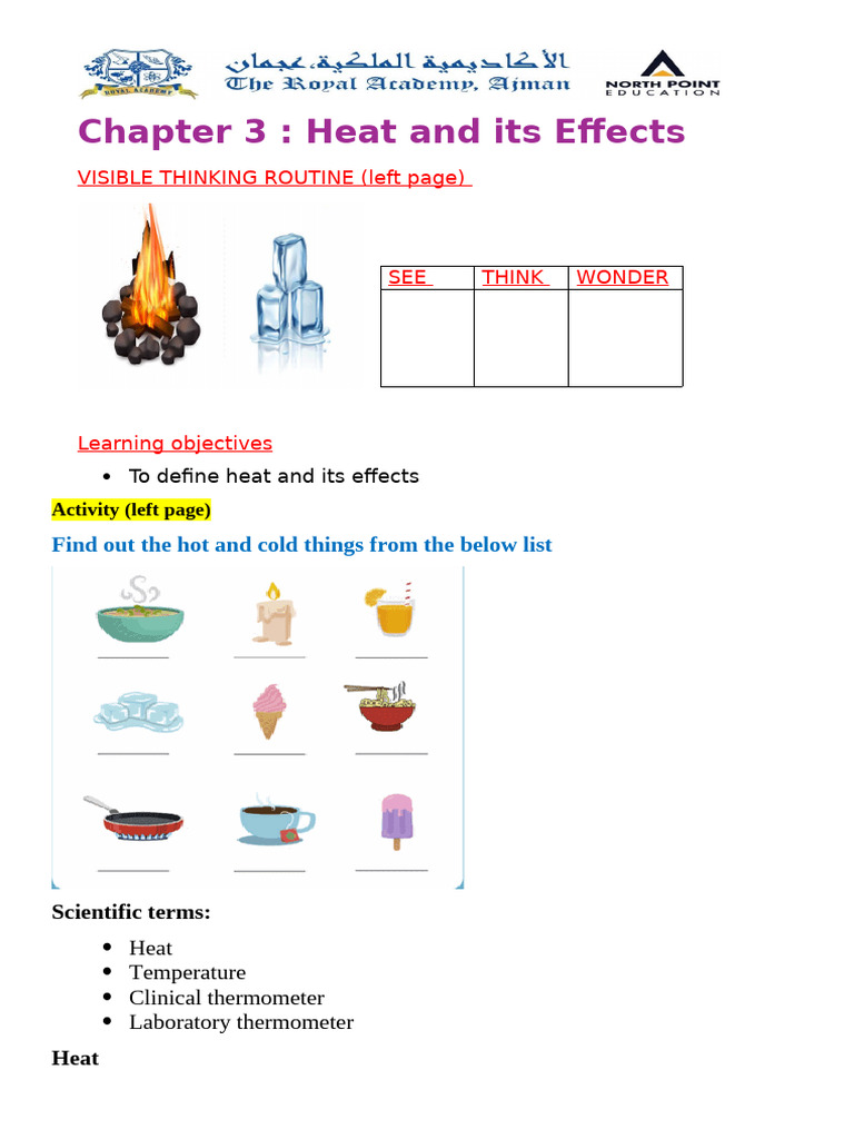 Gr7 - HEAT & ITS EFFECTS NOTES-1 | PDF | Temperature | Thermometer