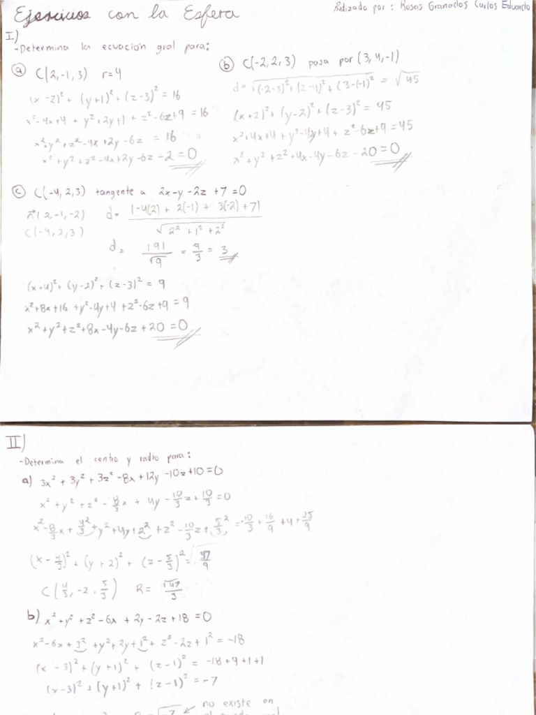 Ejercicios Con La Esfera - Geo en 3D | PDF