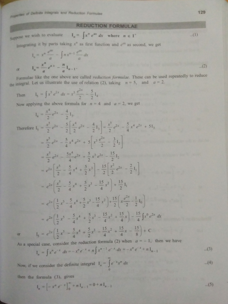 Reduction Formula | PDF