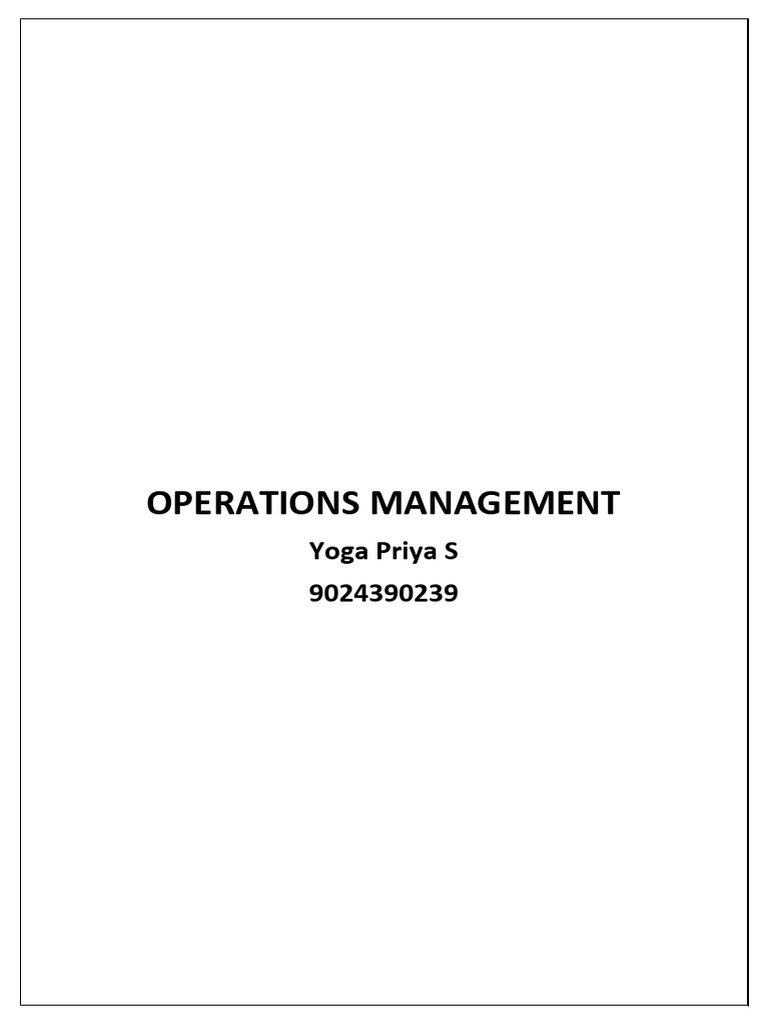 Operations Management | PDF | Reliability Engineering | Forecasting