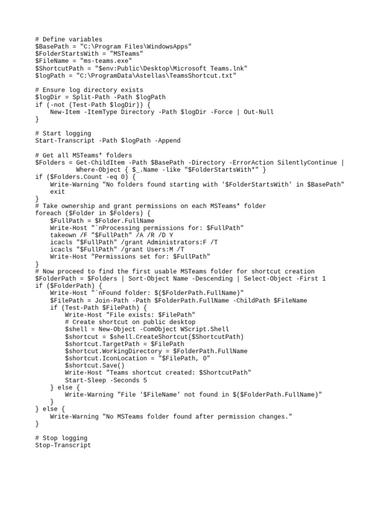 Teams Shortcut | PDF