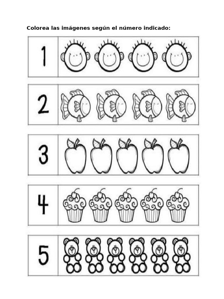 Colorea Las Imágenes Según El Número Indicado | PDF