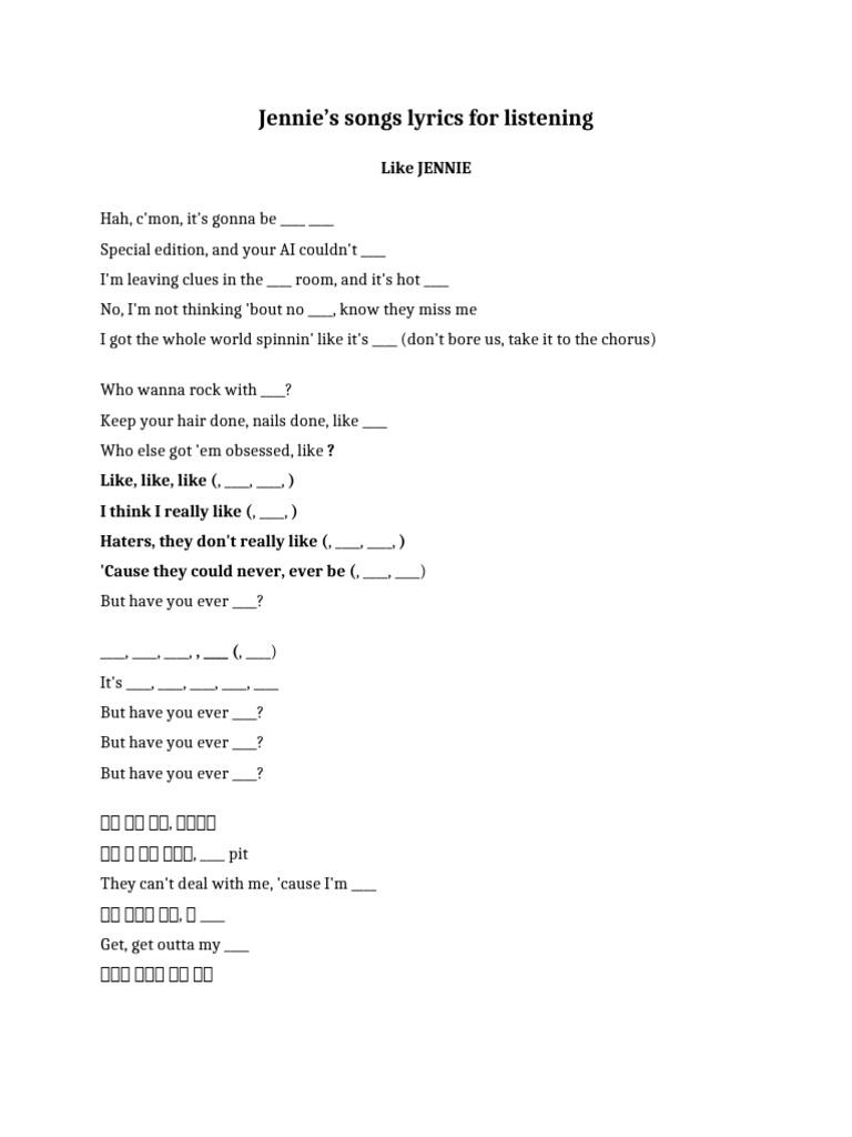 Jennie Listening | PDF