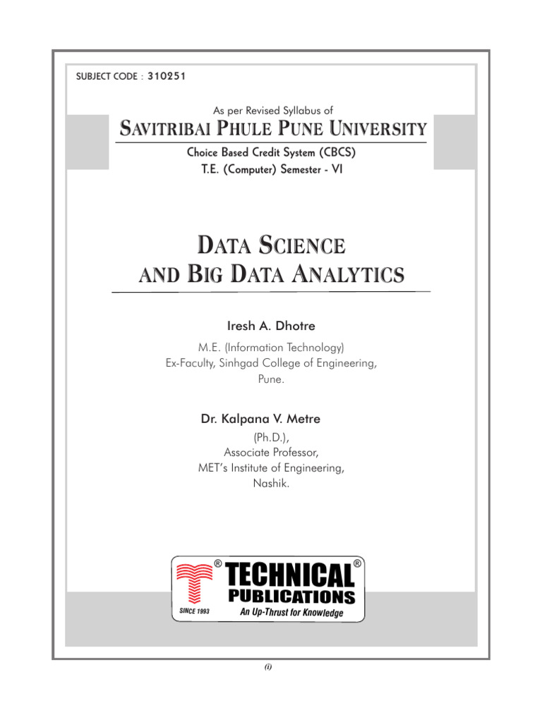 TE - SEMVI - DSBDA (Data Science and Big Data Analytics) - SPPU 2019 ...