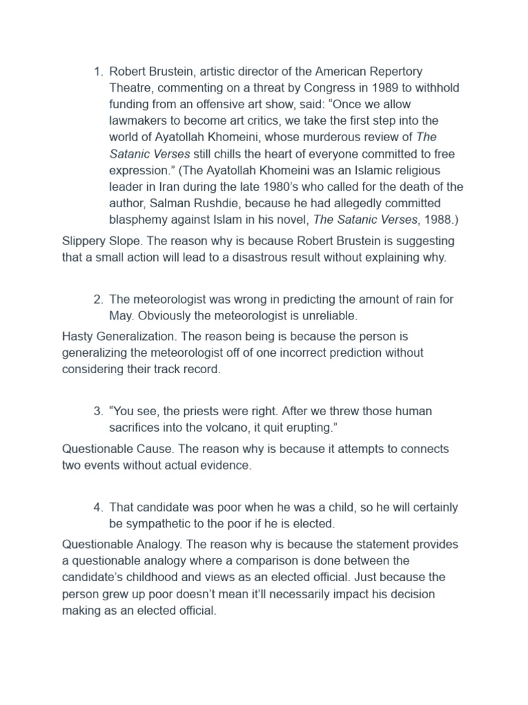Fallacy Invalid Inference SLO 2 | PDF