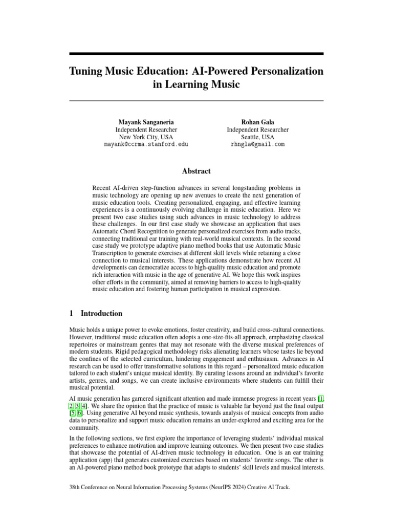 Tuning Music Education AI-Powered Personalization | PDF | Standard ...