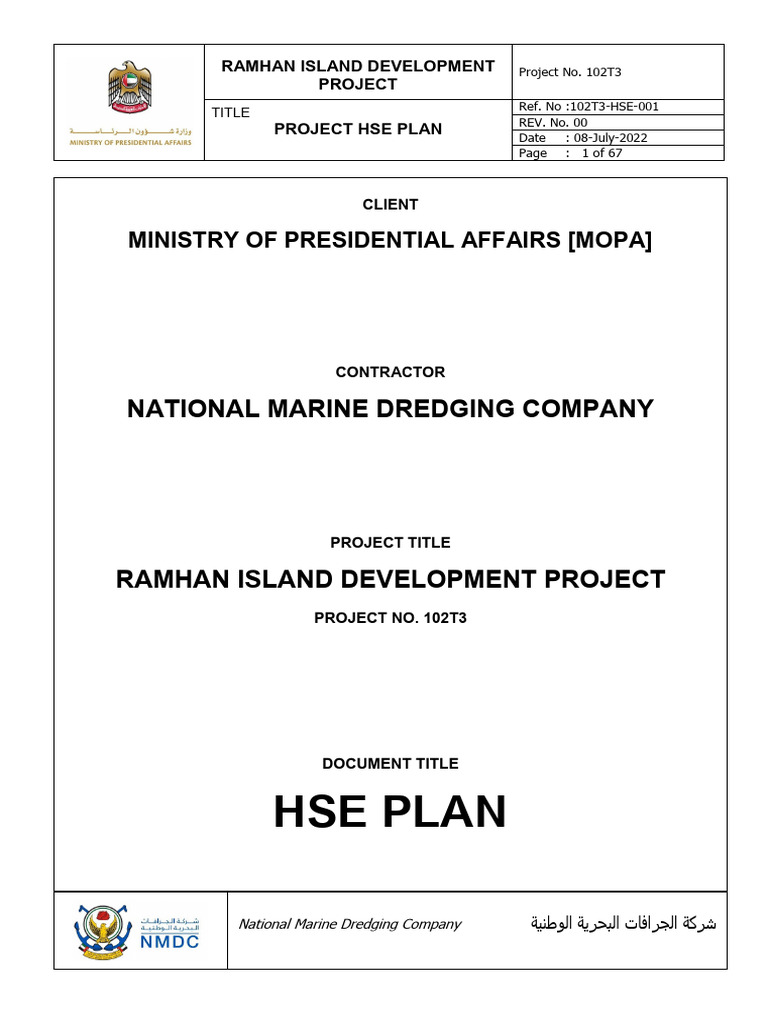102t3-Hse-001 - Hse Plan - Ramhan Island Development Project | PDF | Occupational Safety And ...