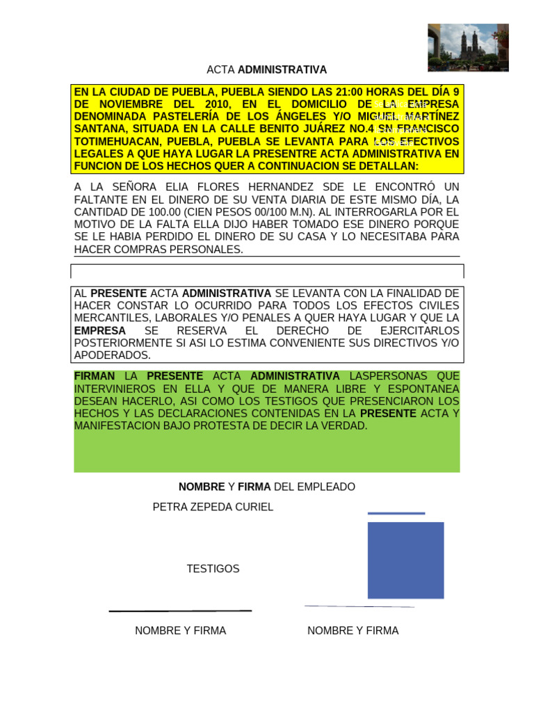 Acta Administrativa | PDF