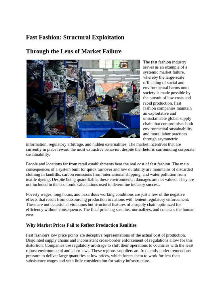Fast Fashion - Structural Exploitation | PDF | Externality | Sustainability