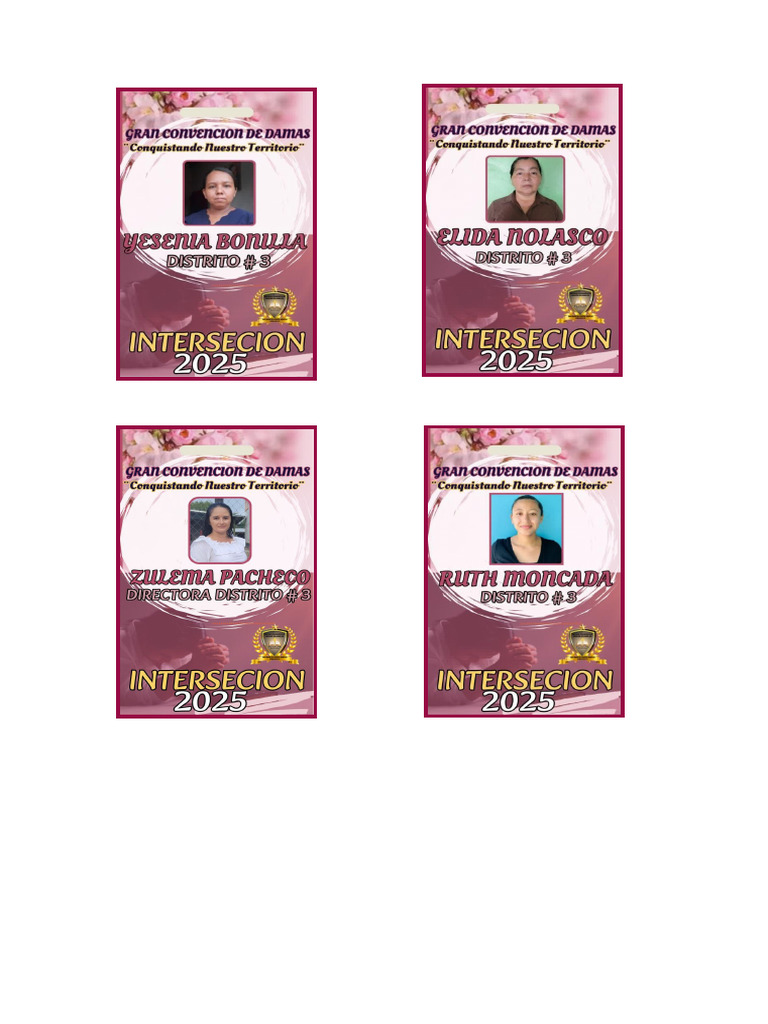 Carnets Intersecion Convencion Nacional de Damas 2025 | PDF