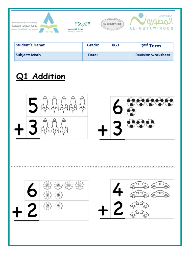 Math KG3 Revision Sheet | PDF