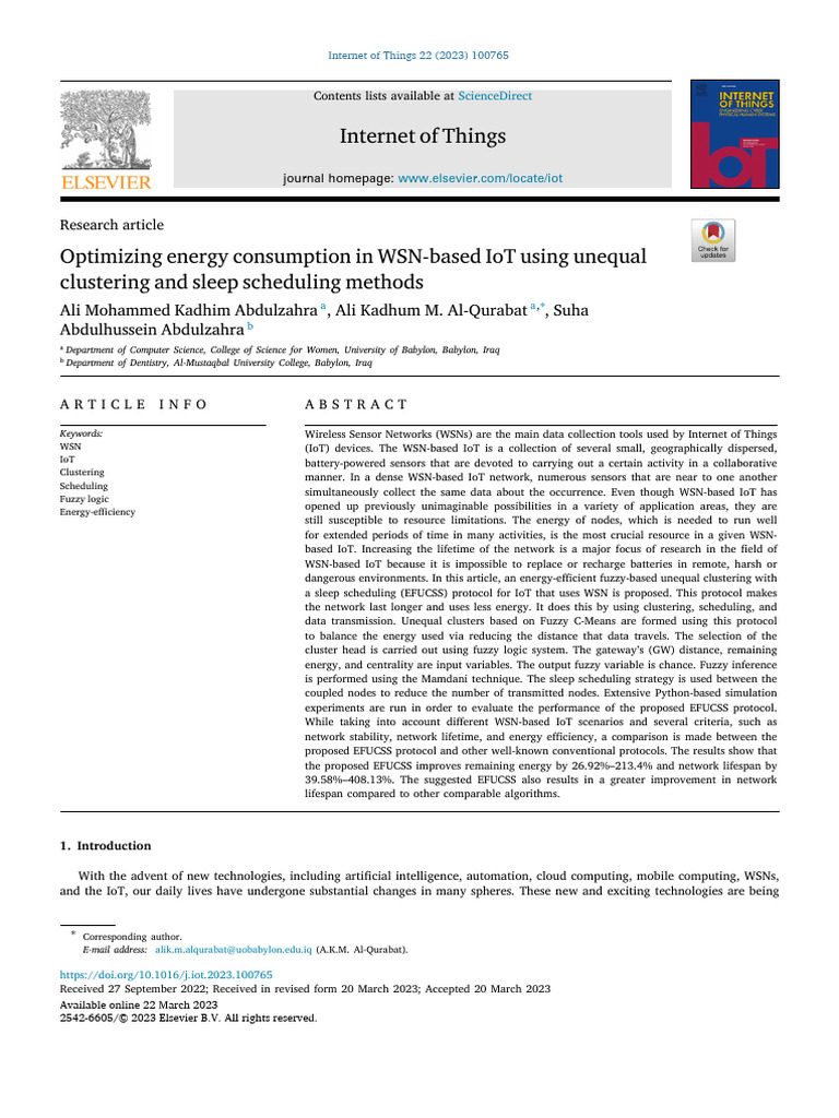 IOT Paper On Research | PDF | Wireless Sensor Network | Internet Of Things