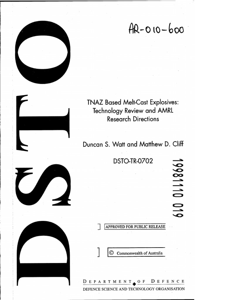 DTIC-TNAZ Based Melt-Cast Explosives-Technology Review and AMRL ...