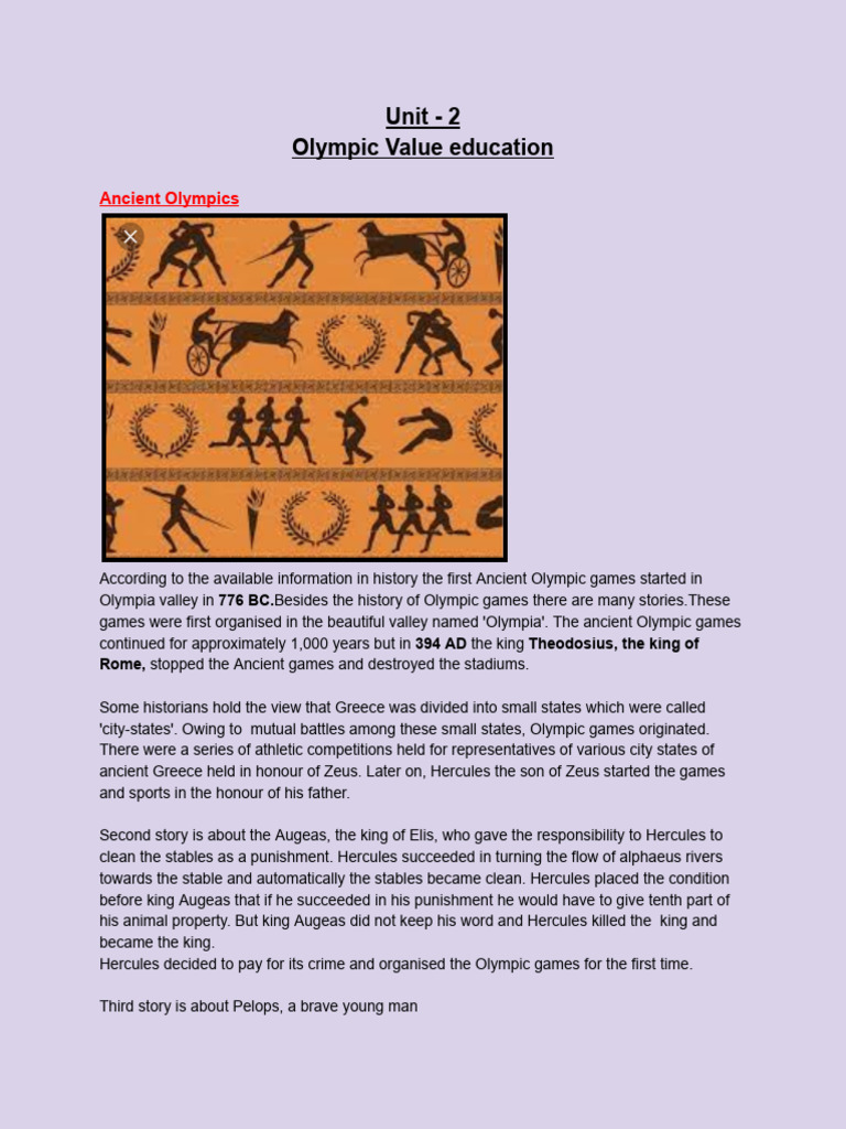 Olympic Value Education Objectives | PDF | Olympic Games | Multi Sport ...