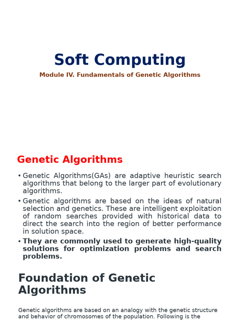 Module 4 Ga Soft Computing 25 March 2025 | PDF | Genetic Algorithm | Genetics