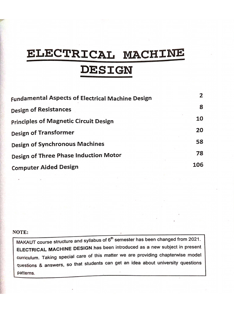 Electrical Machine Design | PDF