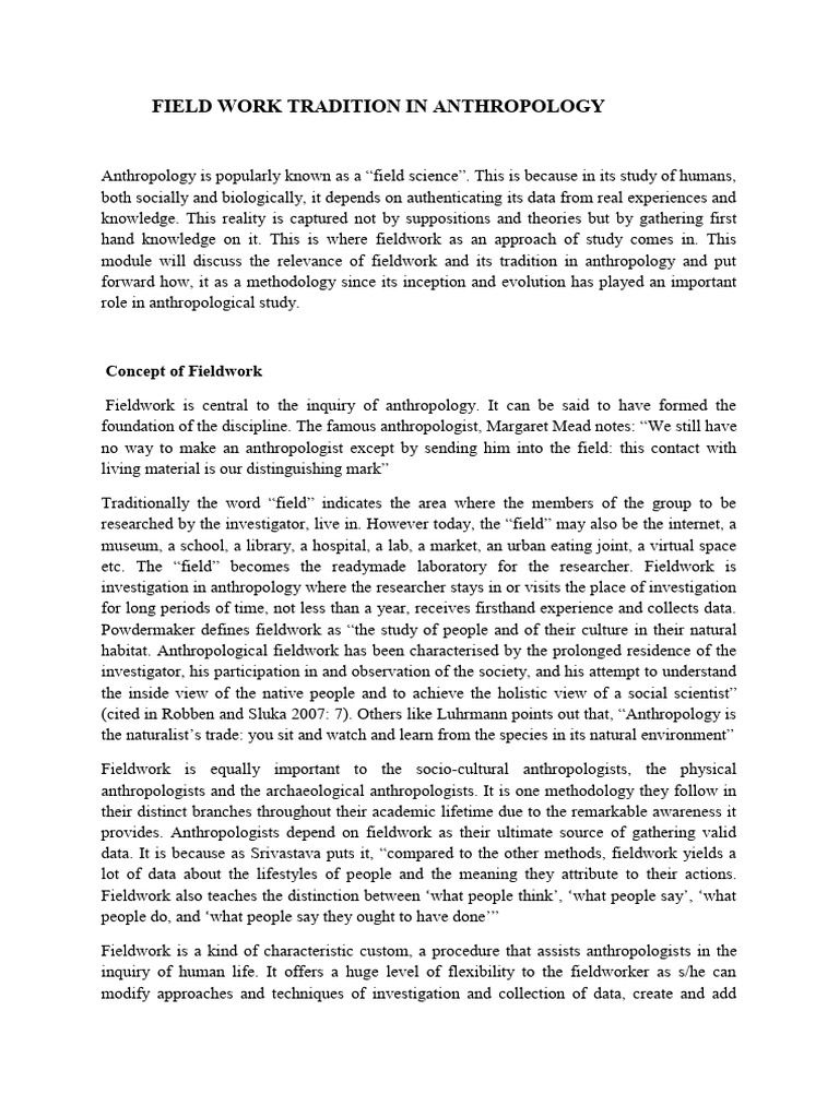 202004120825283934tara Bhatt Anthro Tradition in Anthropology PDF | PDF | Anthropology | Field ...