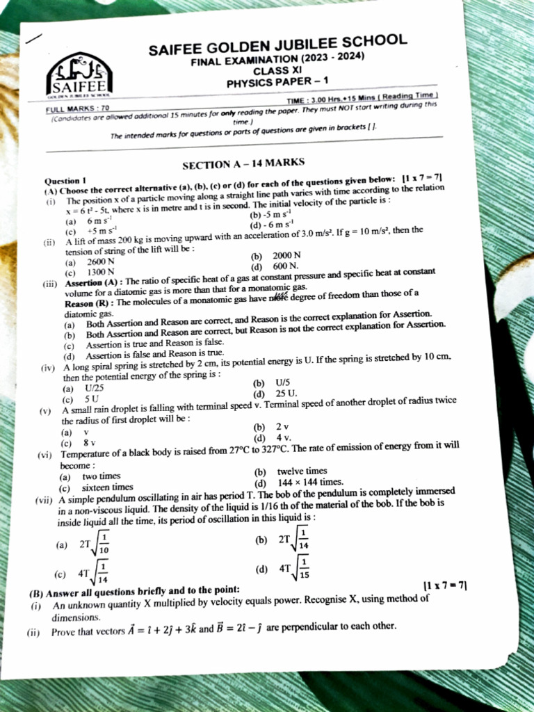 Saifee Hall Question Paper | PDF | Orbit | Gases
