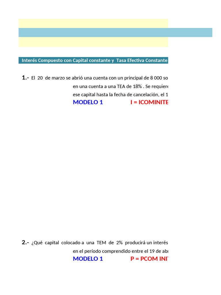 19.05.2025 - Ejer2 Interes Compuesto1111 | PDF | Interés compuesto | Bancos
