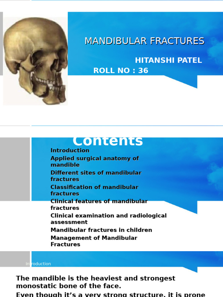 Mandibular Fractures 2 2 | PDF | Musculoskeletal System