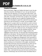 Summary and Analysis Chapter 10,11, 12 Lord of The Flies | PDF