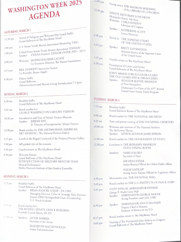 Washington Week 2025 | PDF