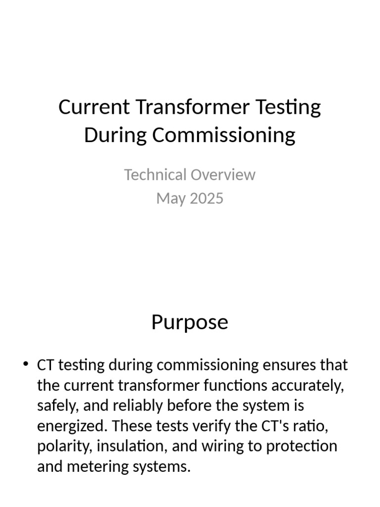 CT Testing Commissioning English | PDF