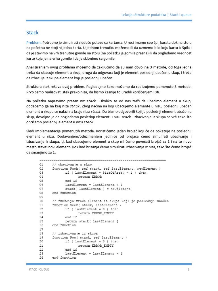 B3 Stack I Queue Teorija | PDF