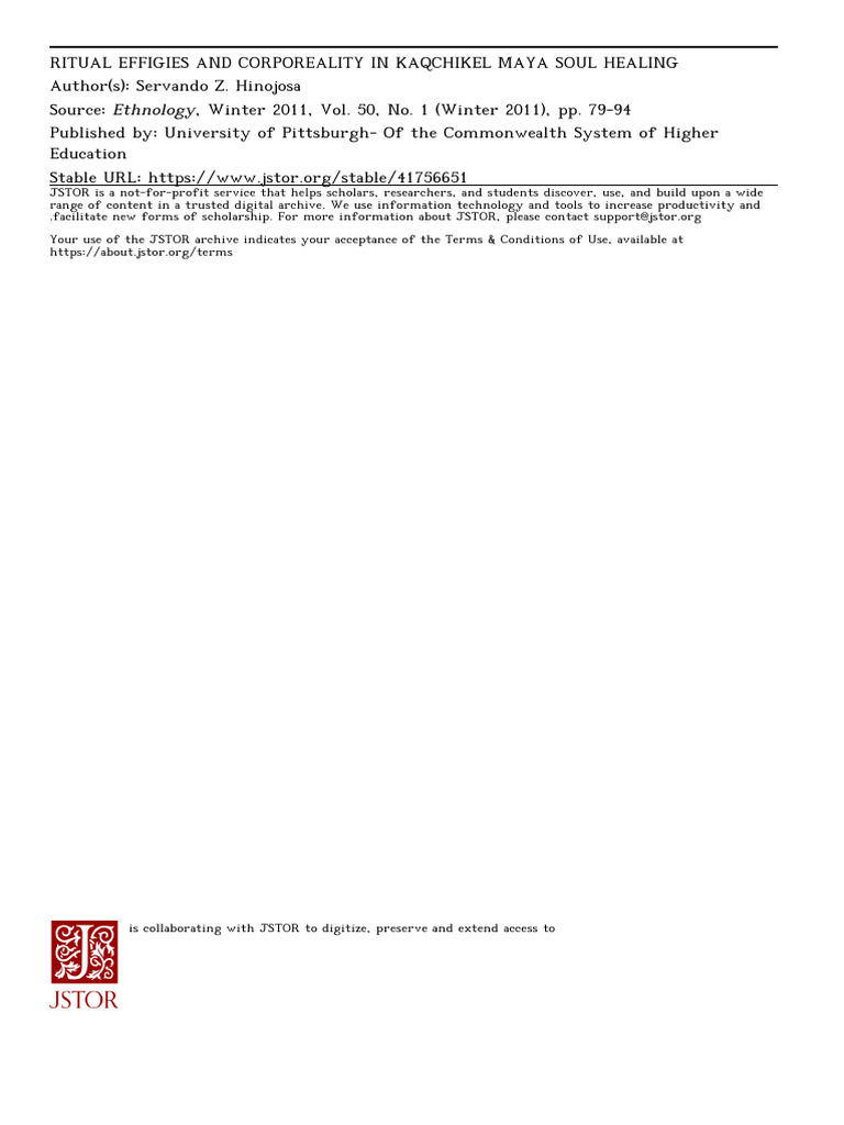 Ritual Effigies and Corporeality in Kaqchikel Maya Soul Healing | PDF ...