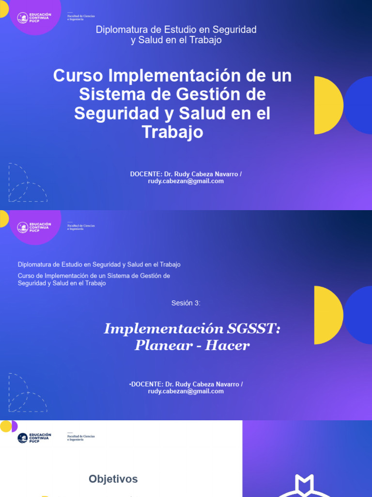 Curso 1 Sesión 3 Planear Hacer | PDF | Seguridad y salud ocupacional
