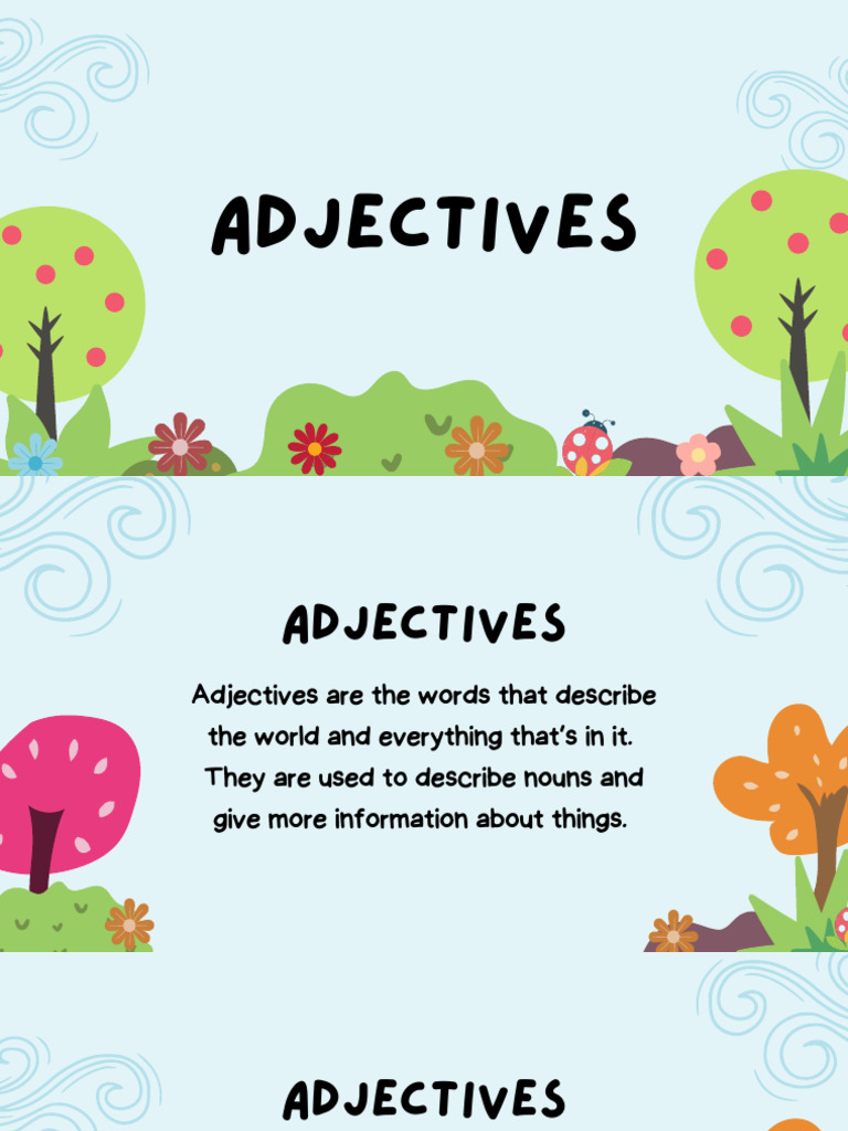 Adjectives STD 5 Unit 1 | PDF