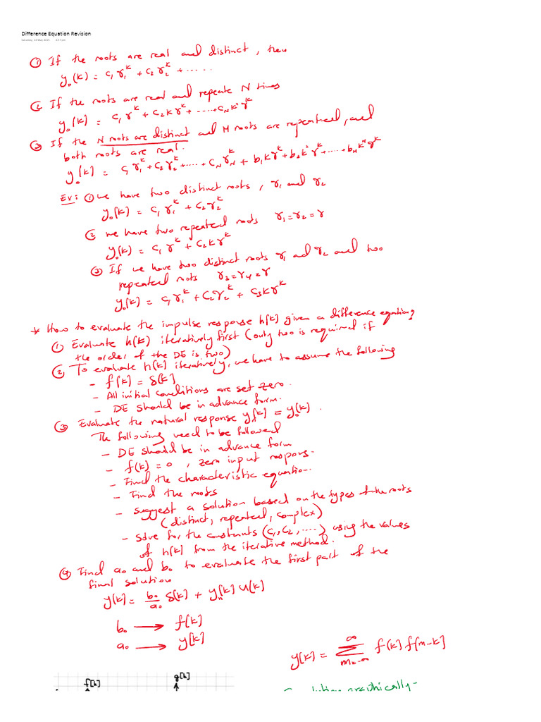 Difference Equation Revision | PDF