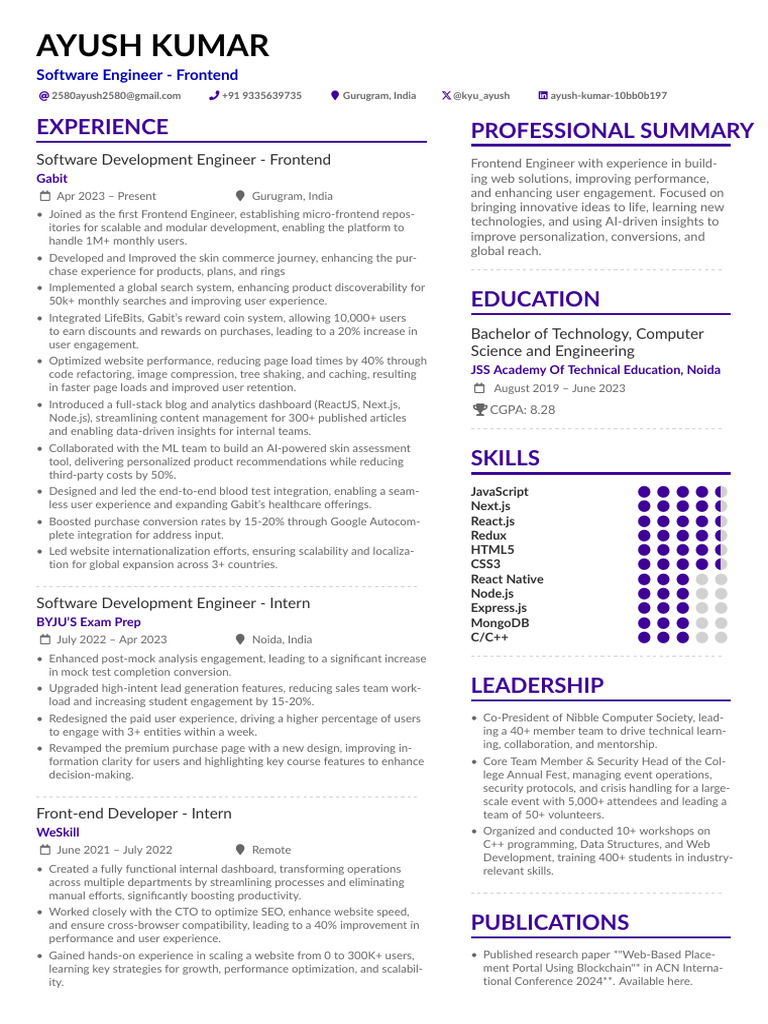 Ayush Kumar Frontend 2025 | PDF | Information Technology | Computing