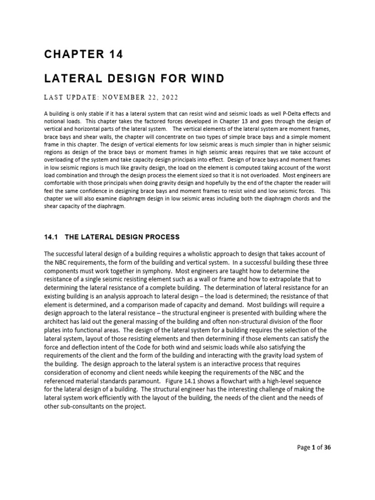 68 36 307-2-Chapter14 DesignforWindLowSeismic Draft Nov23 2023 | PDF | Truss | Bending