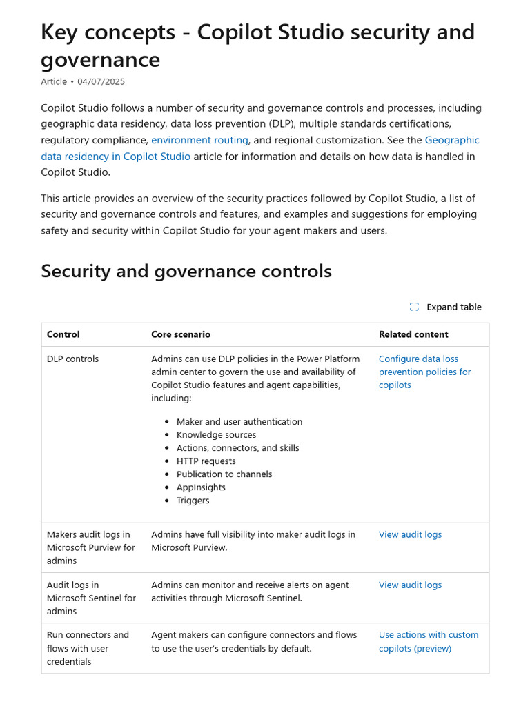 Copilot Studio Security, Data Residency and Compliance | PDF | Payment ...