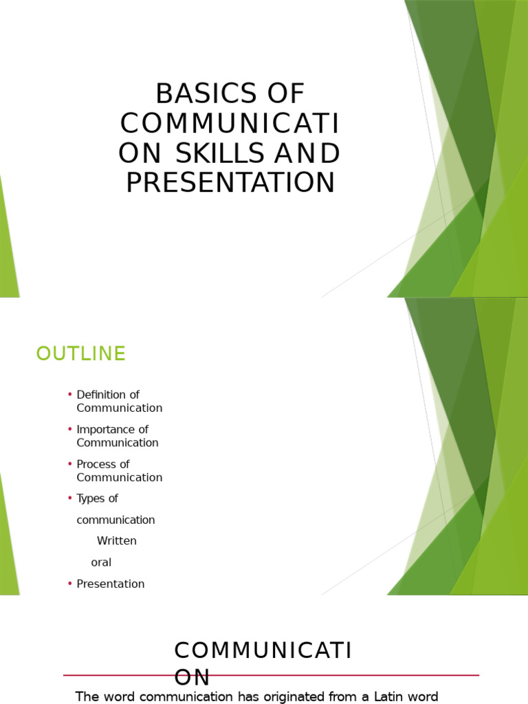Communication Skills and Presentation Guide | PDF | Communication ...
