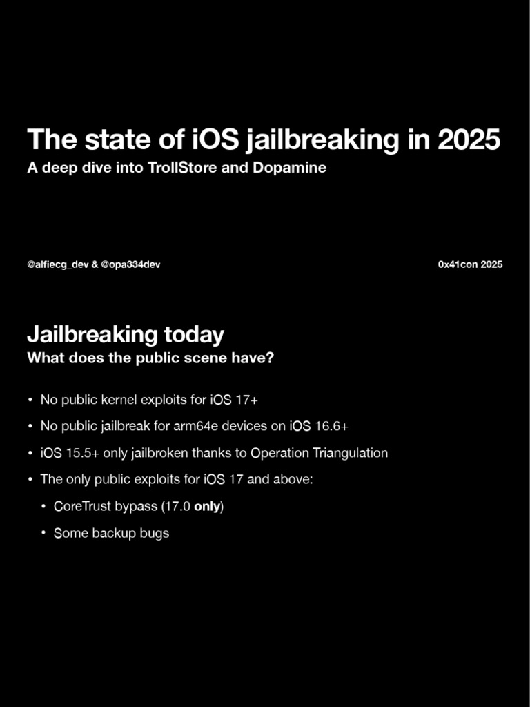 The State of iOS Jailbreaking in 2025 | PDF | Ios | Operating System ...