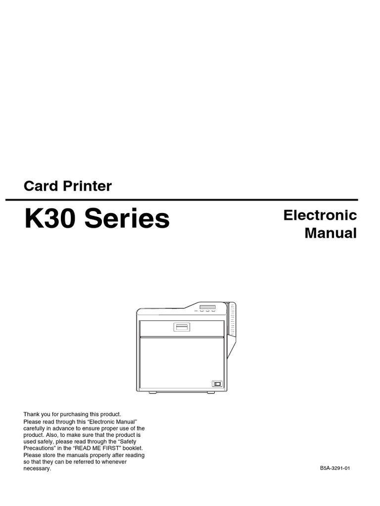 K30 Series Card Printer | PDF | Printer (Computing) | Electrical Connector