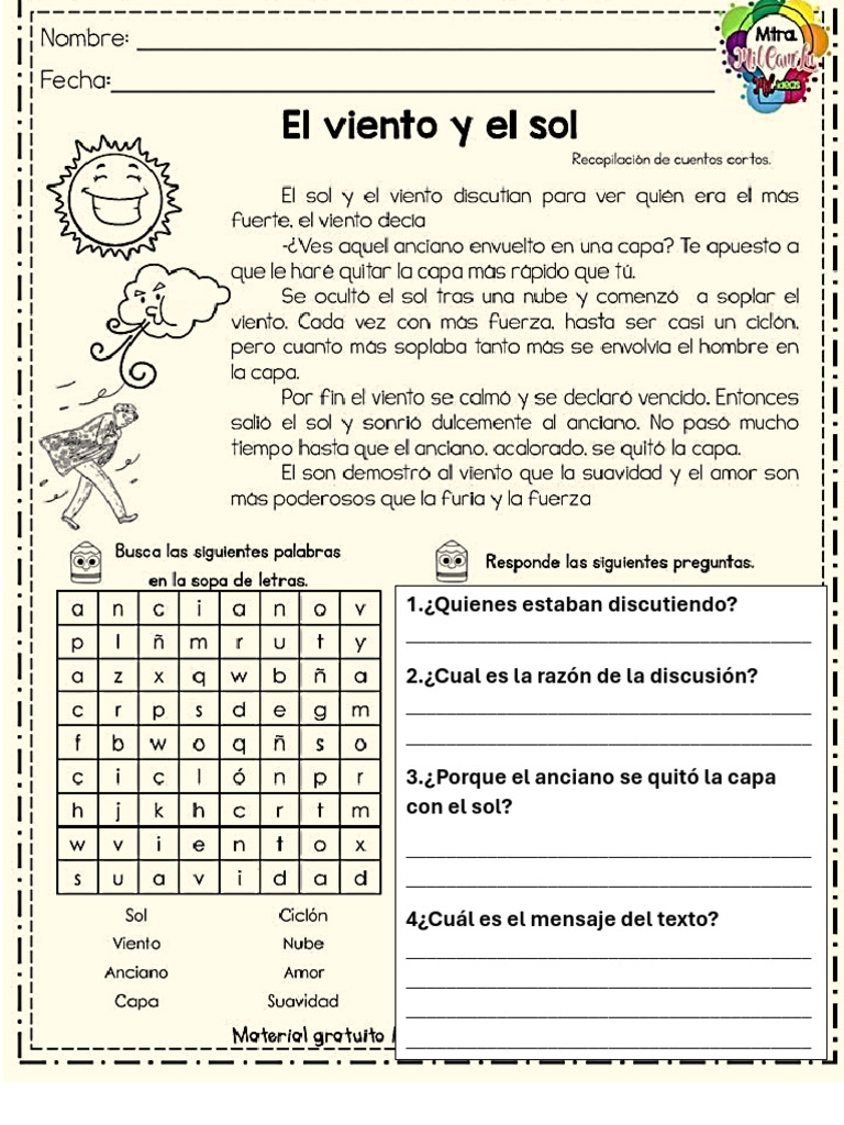 Tarea Texto El Viento y El Sol | PDF