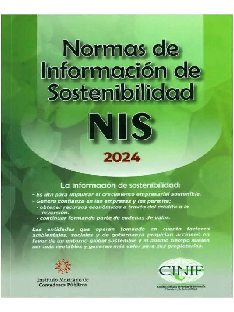 Normas de Información de Sostenibilidad (NIS) | PDF