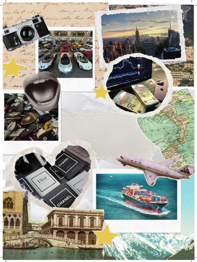 Retro Vintage Scrapbook Vision Board Photo Collage PDF | PDF