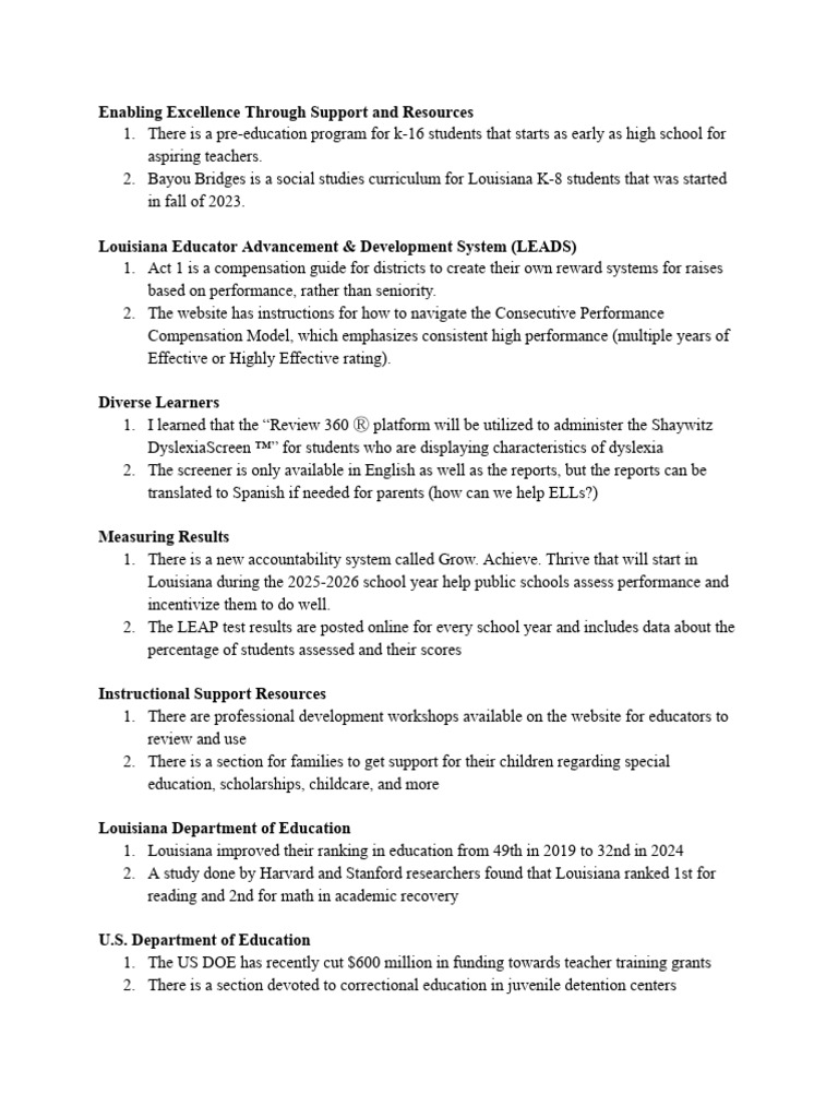 Louisiana Department of Education WebQuest | PDF | Education Theory ...