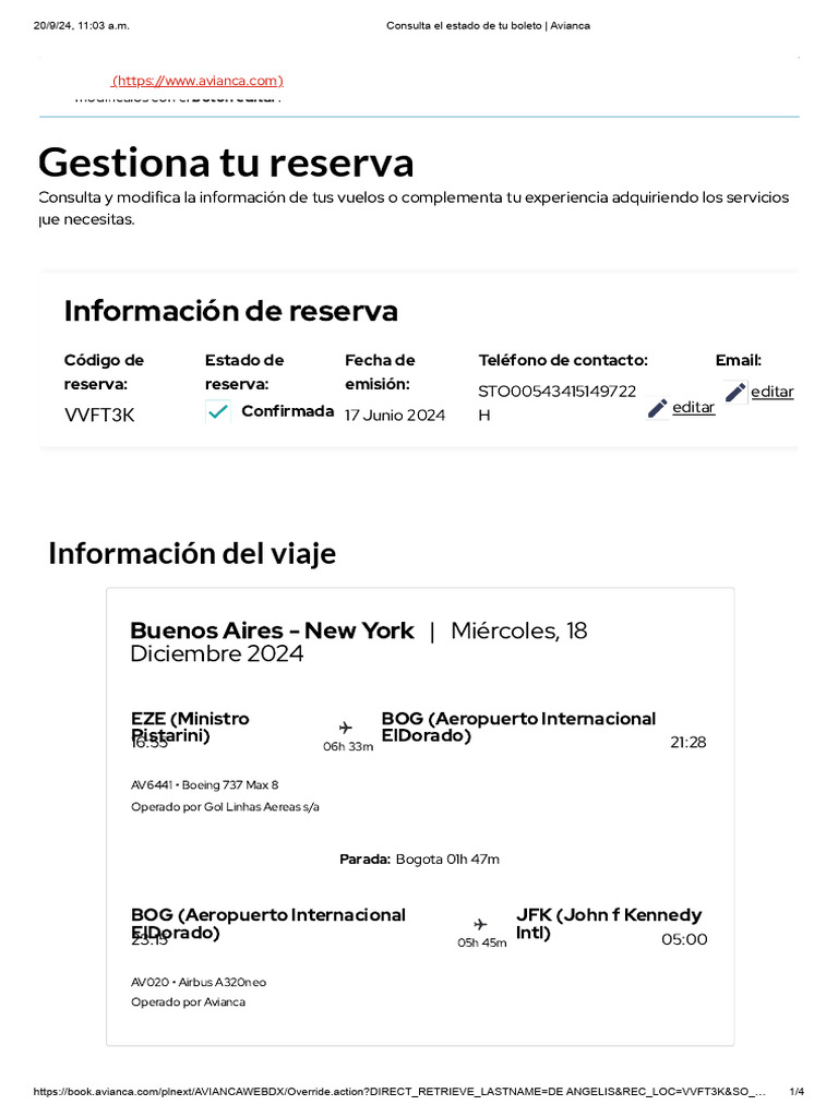 1 - Vuelo Bue-NYC (Vvft3k) | PDF | aerolíneas | Transporte