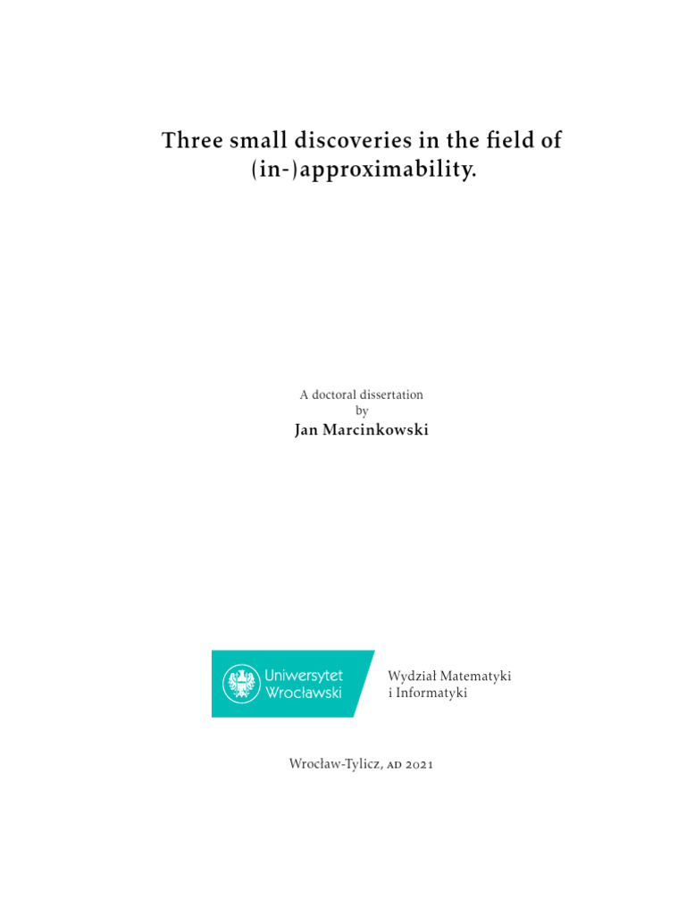 Rozprawa | PDF | Computational Complexity Theory | Mathematical Concepts