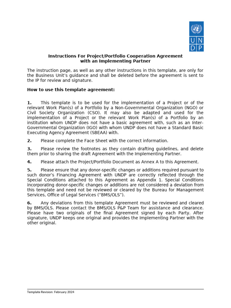 Project Cooperation Agreement Guidelines | PDF | Indemnity | Audit