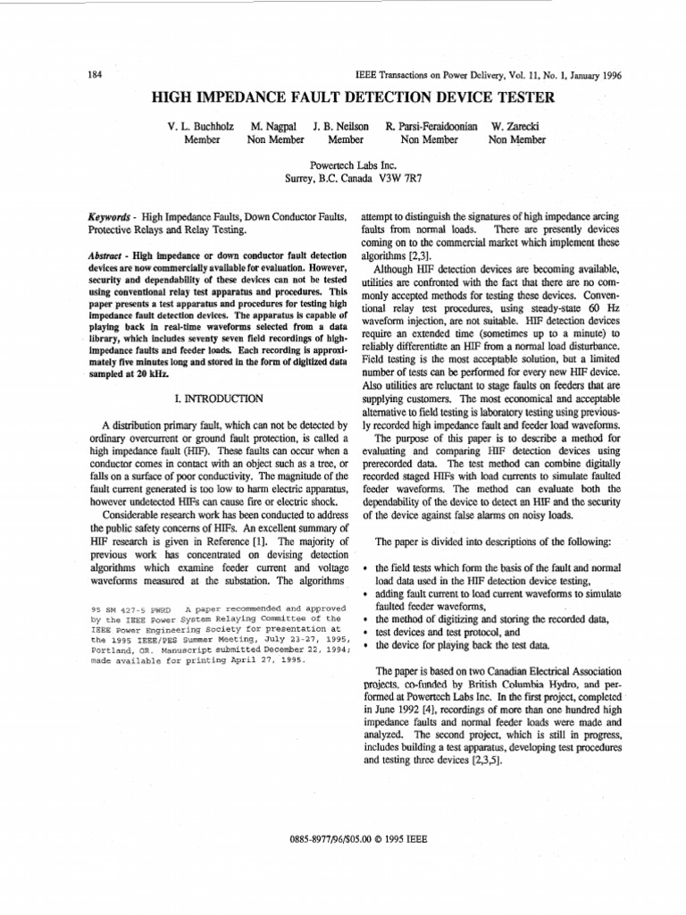High Impedance Fault Detection Device Tester | PDF | Amplifier ...