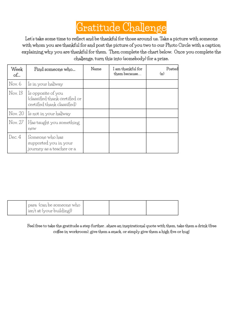 Gratitude Challenge Original | PDF