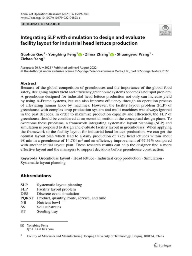 Integrating SLP With Simulation To Design and Evaluate Facility Layout For Indutrial Head ...